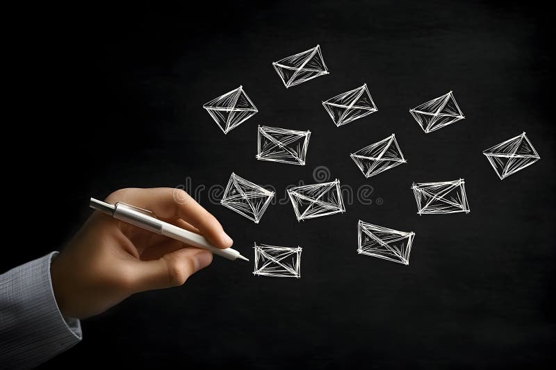 AI-Generated Email Burst stock illustration. Illustration of business ...