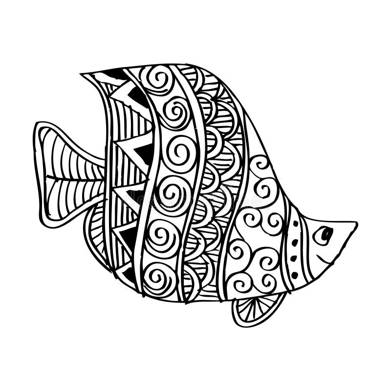 Hand drawing fish. stock vector. Illustration of shirt - 97867934