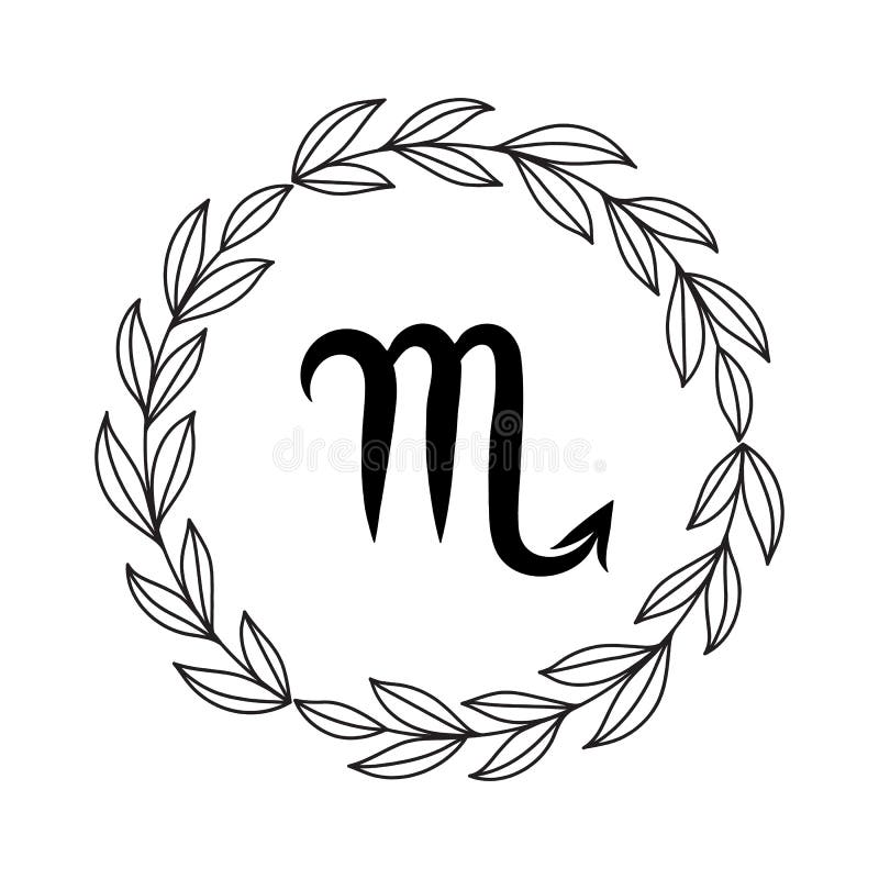 Hand Drawing Flat Scorpio Symbol Stock Illustration - Illustration of ...