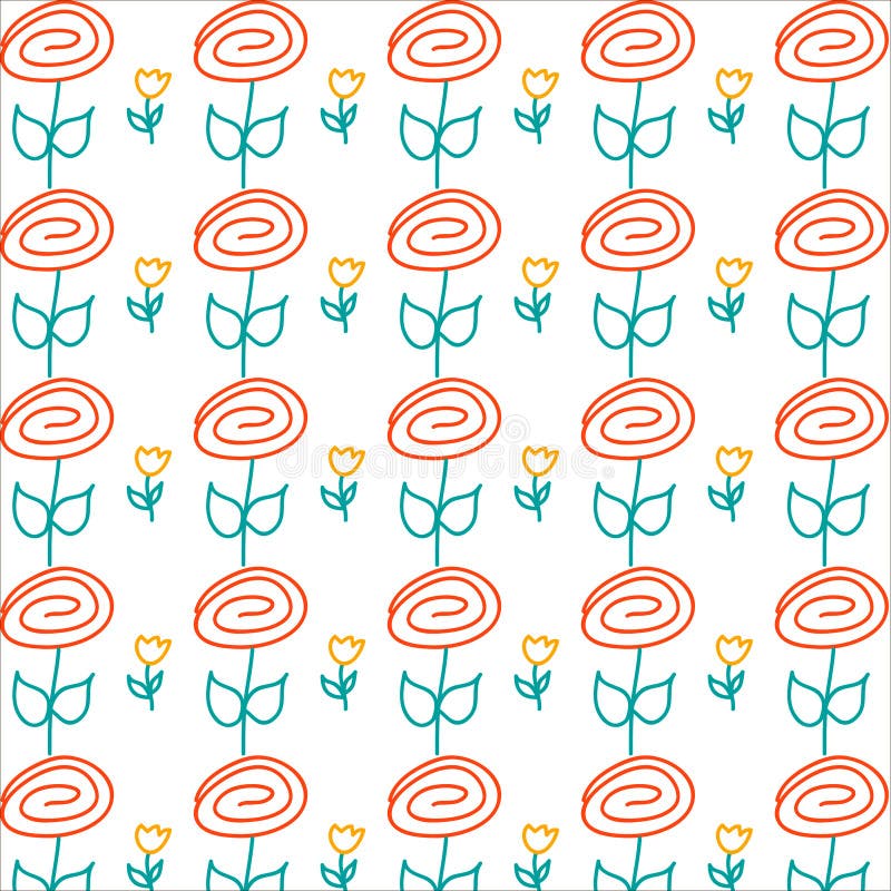 Hand Drawing Flower Pattern Stock Vector - Illustration of abstract ...