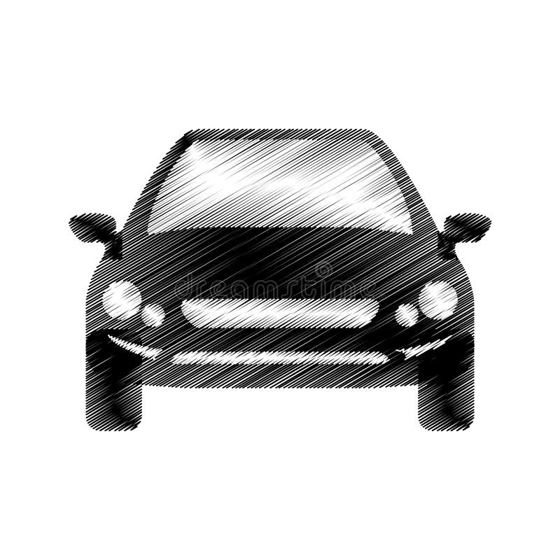 Hand Drawing Front View of Car Stock Vector - Illustration of minimal ...
