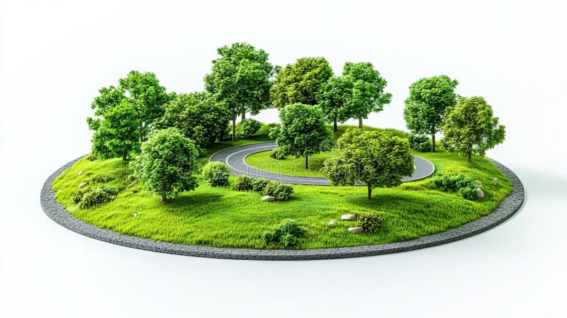 The Hand Drawing of a Garden Plan with Included Trees, Pathways, and ...