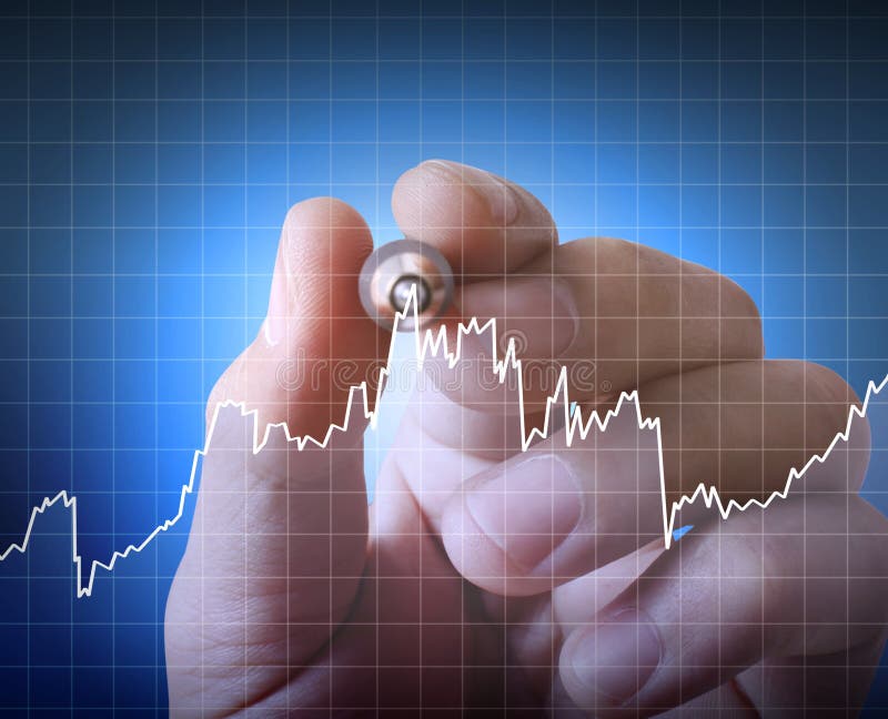 Hand drawing a graph stock illustration. Illustration of expertise ...