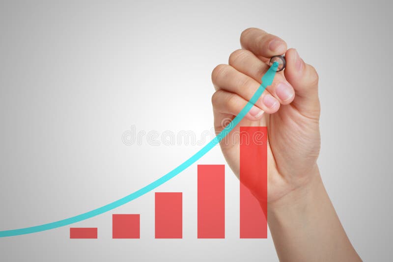 Hand drawing graph stock photo. Image of office, drawing - 36850572