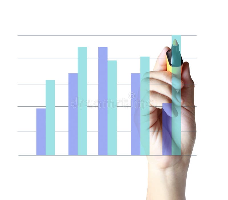 Hand drawing a graph stock photo. Image of market, achievement - 46412734
