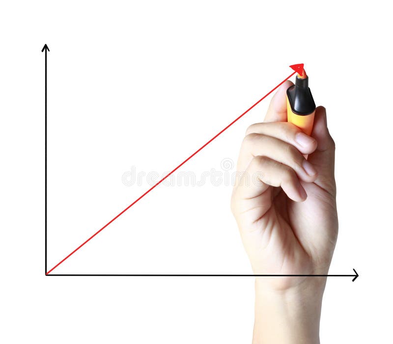 Hand drawing a graph stock image. Image of isolated, line - 46412737