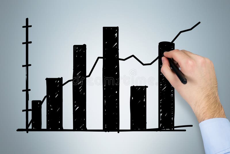 Hand drawing graph stock photo. Image of graphic, depict - 50105768
