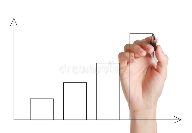 Hand Drawing Growing Bussiness Graph Stock Photo - Image of bussiness ...