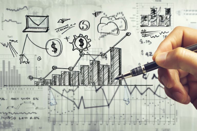 A Hand is Drawing a Graph on a Whiteboard with a Pen Stock Photo ...