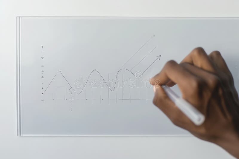 A Hand Drawing a Graph on a Whiteboard Stock Illustration ...