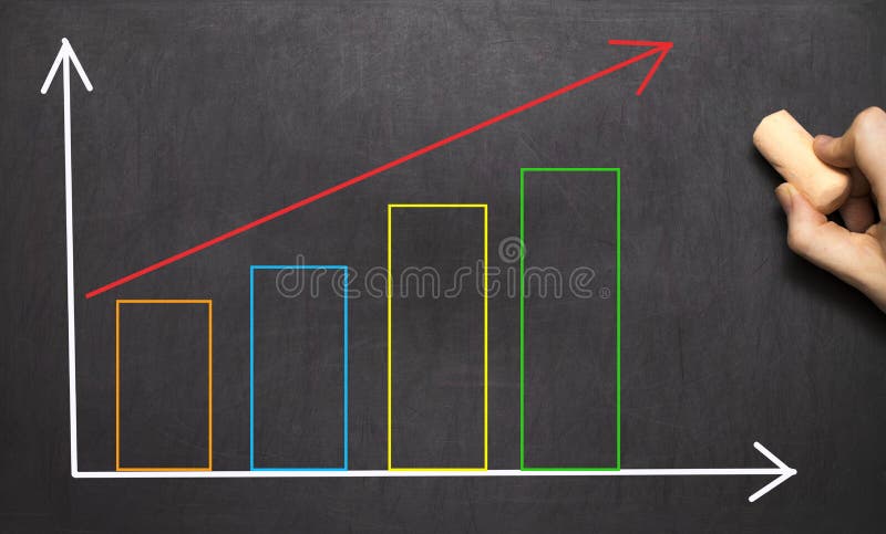 Hand Drawing Growth Graph for Business Stock Image - Image of economy ...