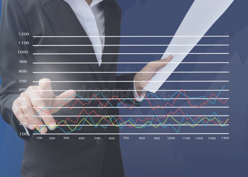 Hand Drawing Growth Graphs of Financial Indicator and Accounting Market ...