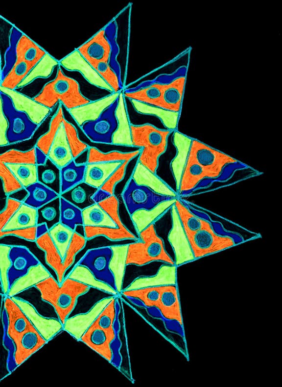 A Hand Drawing of a Half Star Pattern. Stock Illustration ...