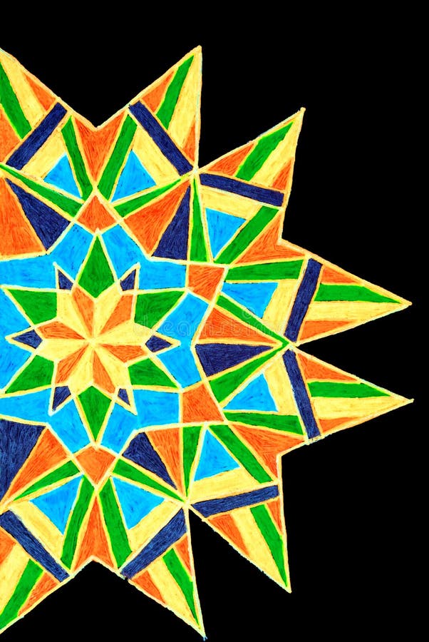 A Hand Drawing of a Half Star Pattern. Stock Illustration ...