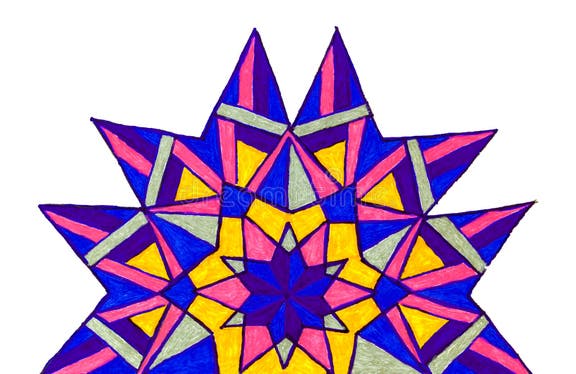 A Hand Drawing of a Half Star Pattern. Stock Illustration ...
