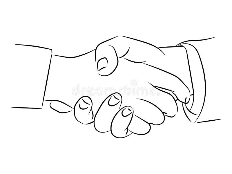 Hand Drawing of Handshaking -Vector Illustration Stock Vector ...