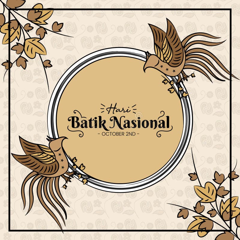 Hand Drawing Hari Batik Nasional or National Batik Day with a Batik ...