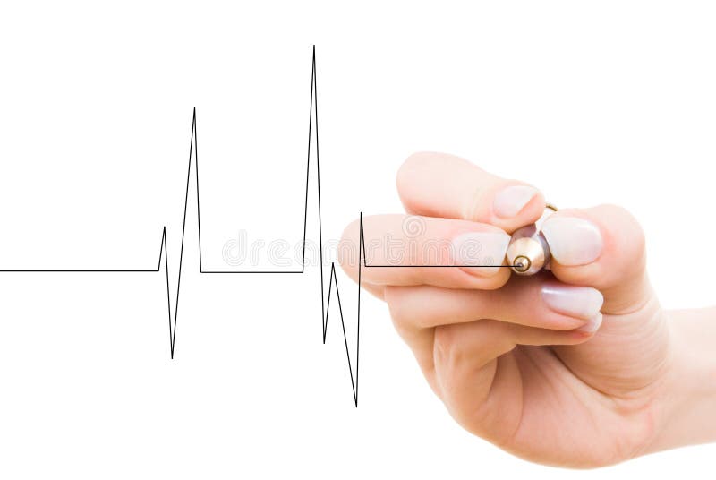 Hand drawing heart beat stock photo. Image of pattern - 6377334
