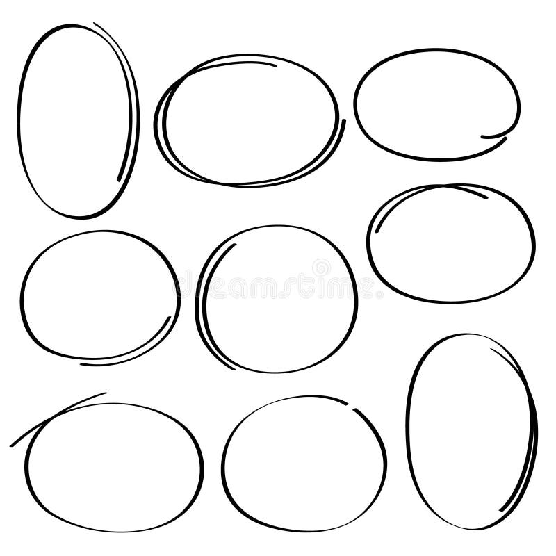 Hand Drawing Highlight Circle Vector Stock Vector - Illustration of ...