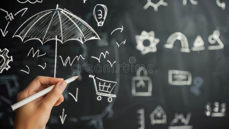 Hand Drawing Insurance Concept Diagram Stock Illustration ...