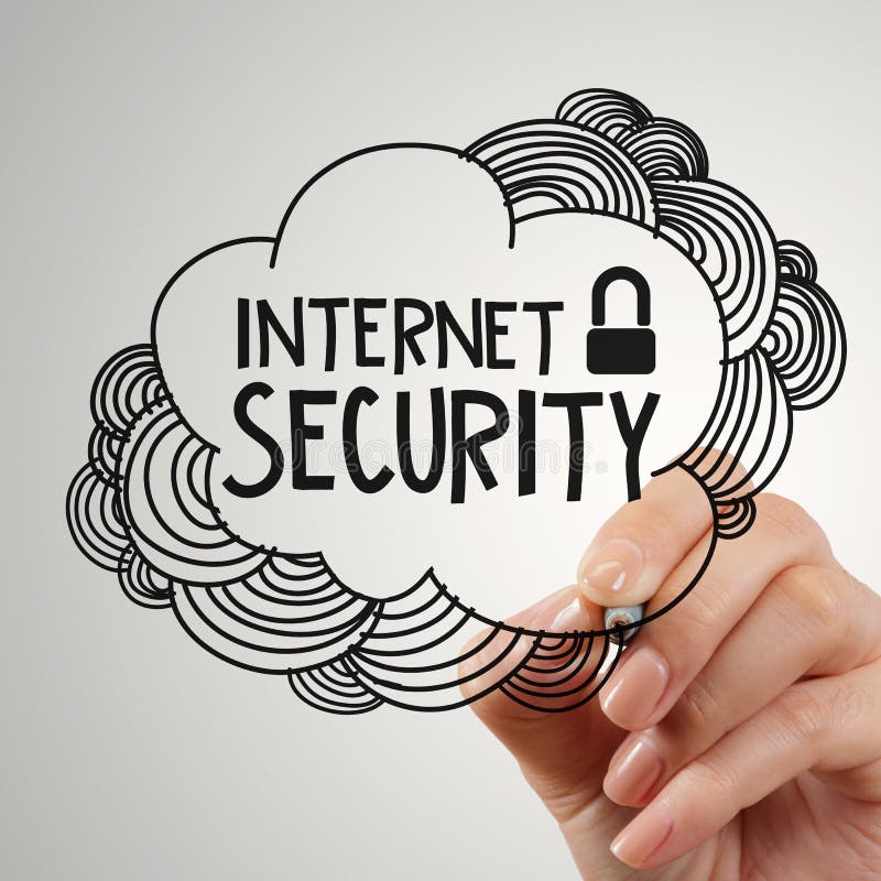 Hand Drawing Internet Security Stock Illustration - Illustration of ...