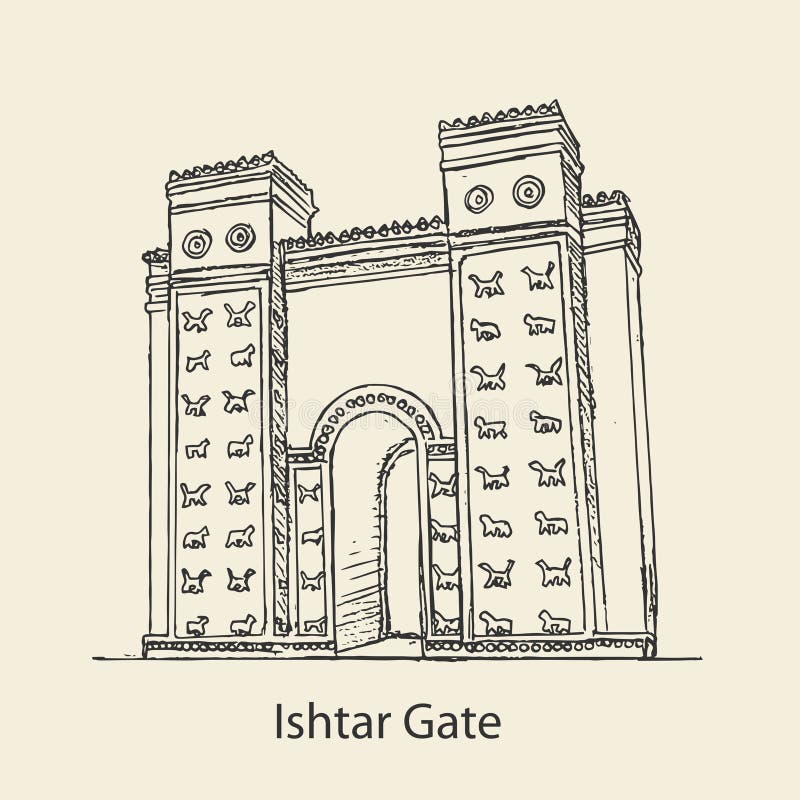 Ishtar Gate Drawing Ishtar Gate (Artist's Impression) (Illustration)