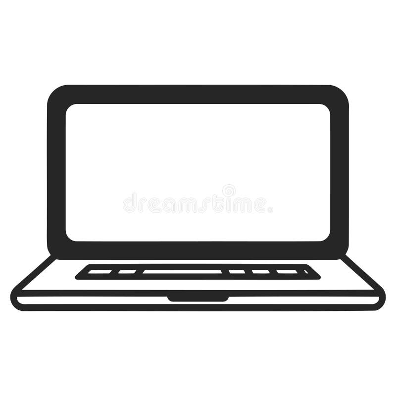Hand Drawing of a Laptop. Perspective View. Icon Stock Vector ...