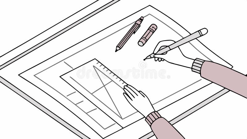 Hand Drawing on Large Paper, Creative Design and Artistic Sketching ...