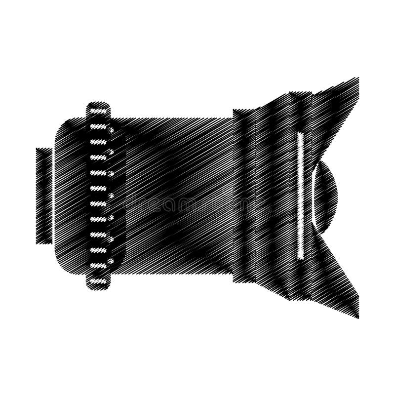 Hand Drawing Lens Photo Camera Icon Stock Vector - Illustration of ...
