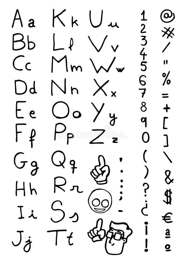 Hand drawing letters stock vector. Illustration of original - 33343712