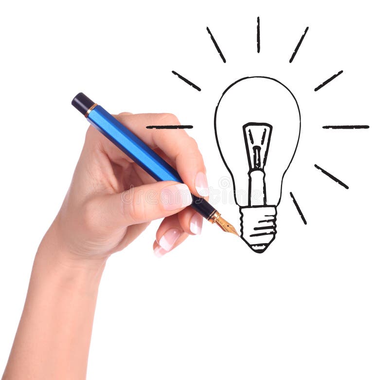 Hand with light bulb stock photo. Image of concept, business - 20115802