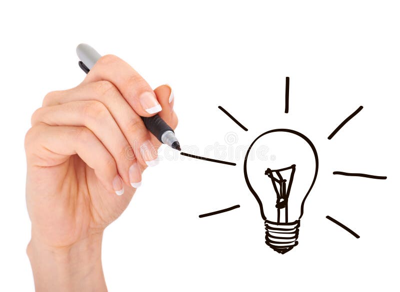 Hand with light bulb stock photo. Image of concept, business - 20115802