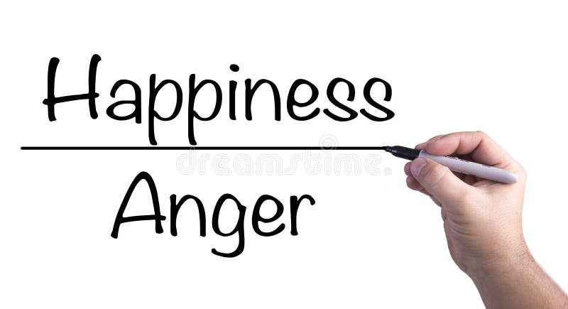 Drawing the Line between Happiness and Anger Stock Image - Image of ...