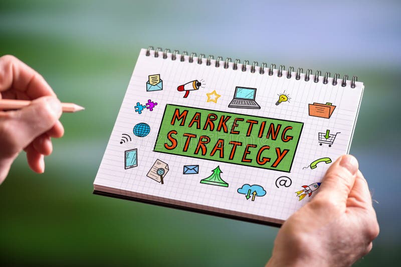 Marketing Strategy Concept on a Notepad Stock Image - Image of network ...