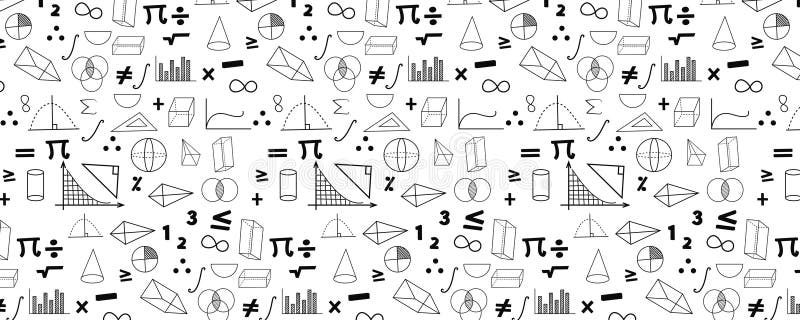 Hand Drawing Mathematics Education Doodle Icon Idea Set Background ...
