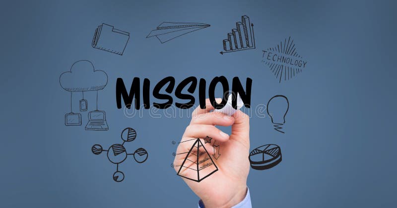 Hand drawing mission icons stock illustration. Illustration of digital ...