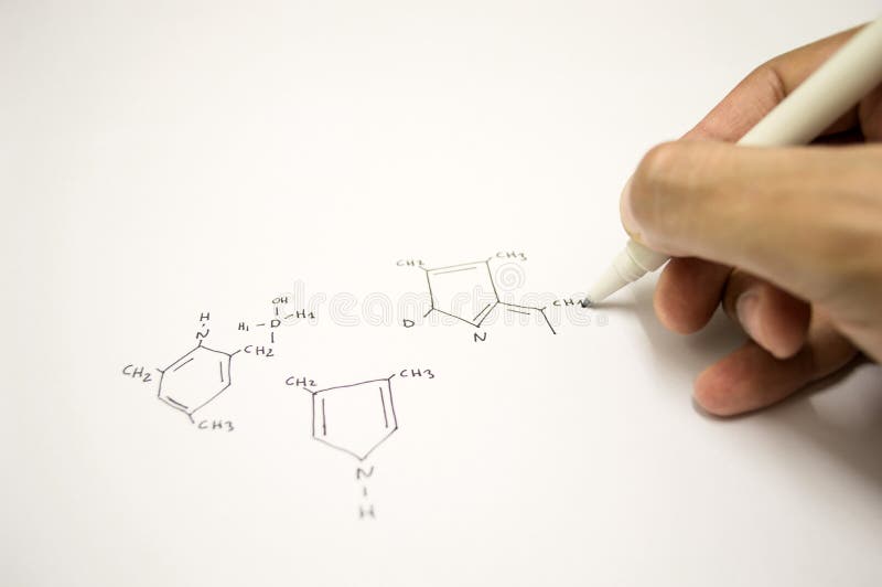 Hand Drawing Molecular Structure Stock Image - Image of handcarves ...