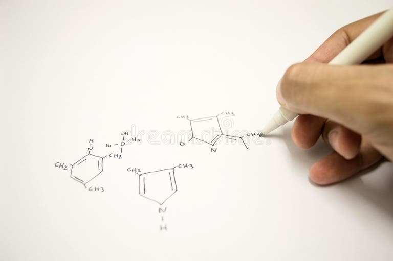 Hand Drawing Molecular Structure Stock Image - Image of handcarves ...