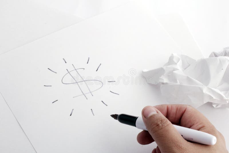 Hand Drawing the Money Symbol Stock Photo - Image of writing, hand ...
