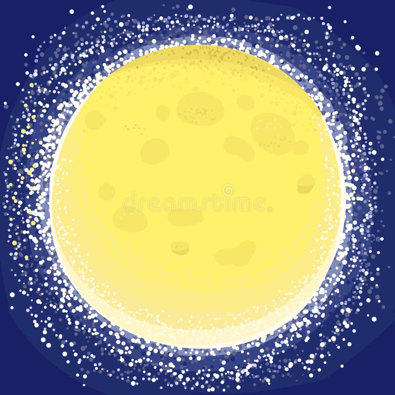 Hand Drawing Moon in the Sky Stock Vector - Illustration of night ...