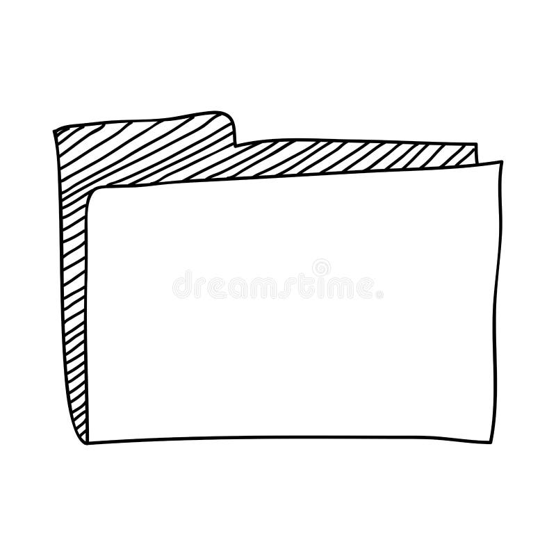 Hand Drawing with Office Folder Stock Vector - Illustration of open ...