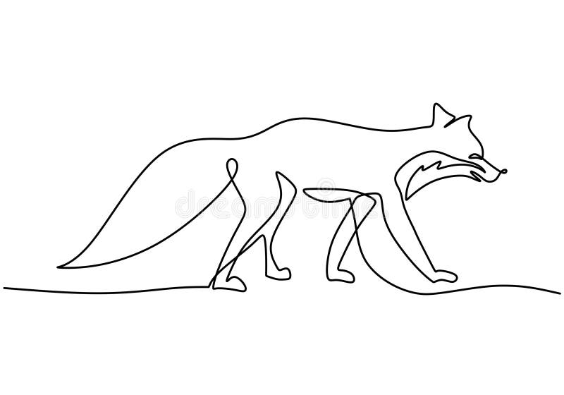 Single Line Fox Outline Stock Illustrations – 292 Single Line Fox ...