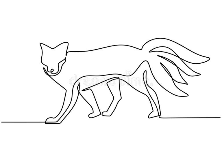 Single Line Fox Outline Stock Illustrations – 257 Single Line Fox ...