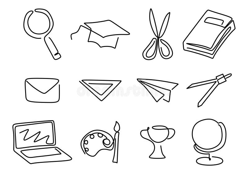 One Line Drawing Student Writing Stock Illustrations – 171 One Line ...