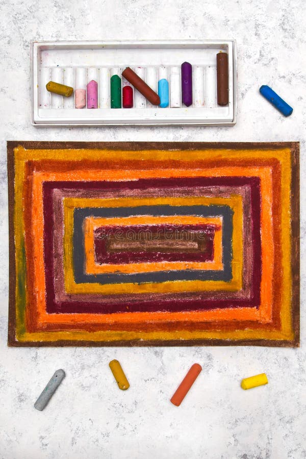 Hand Drawing: Orange Rectangles Stock Photo - Image of brush, grunge ...