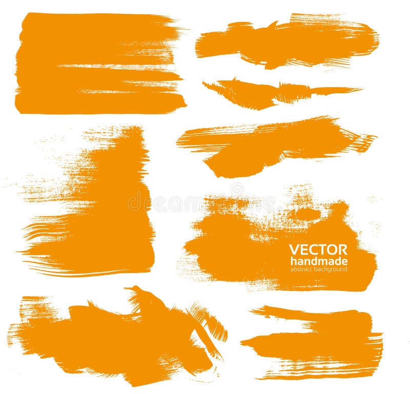 Hand-drawing Orange Textures of Brush Strokes in Random Shape Stock ...