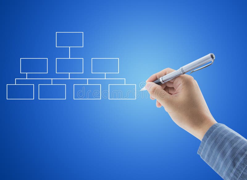 Hand Drawing an Organization Chart Stock Image - Image of progress ...