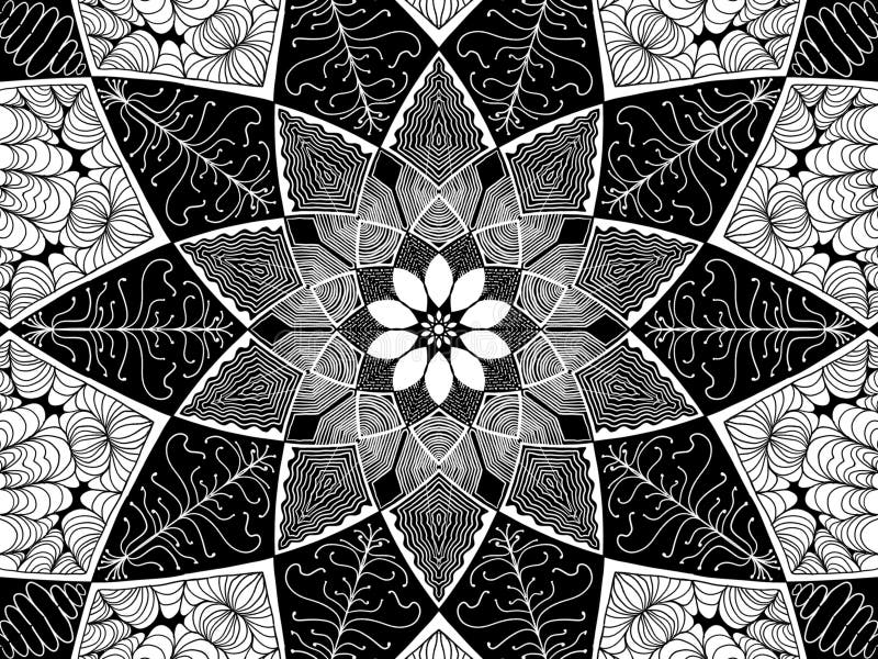 Hand Drawing Pattern Mandala, Abstract Stock Illustration ...