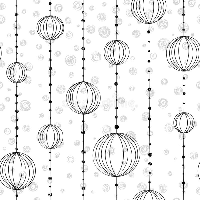 Hand Drawing Pattern with Threads and Bead Stock Vector - Illustration ...