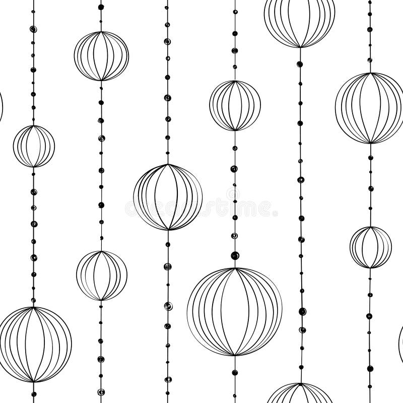 Hand Drawing Pattern with Threads and Beads Stock Vector - Illustration ...